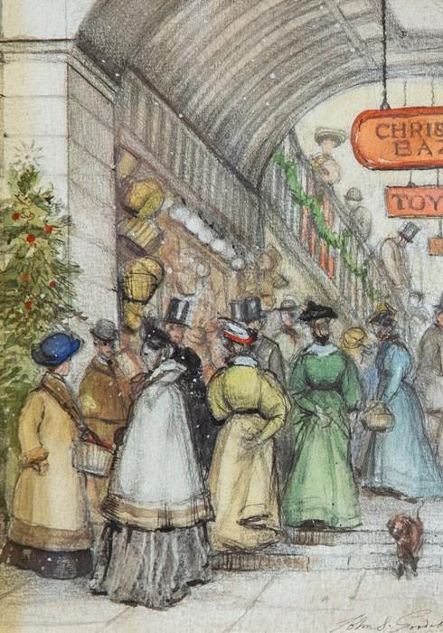 John Stickland Goodall R.B.A. (British, 1908-1996), Christmas shopping ...