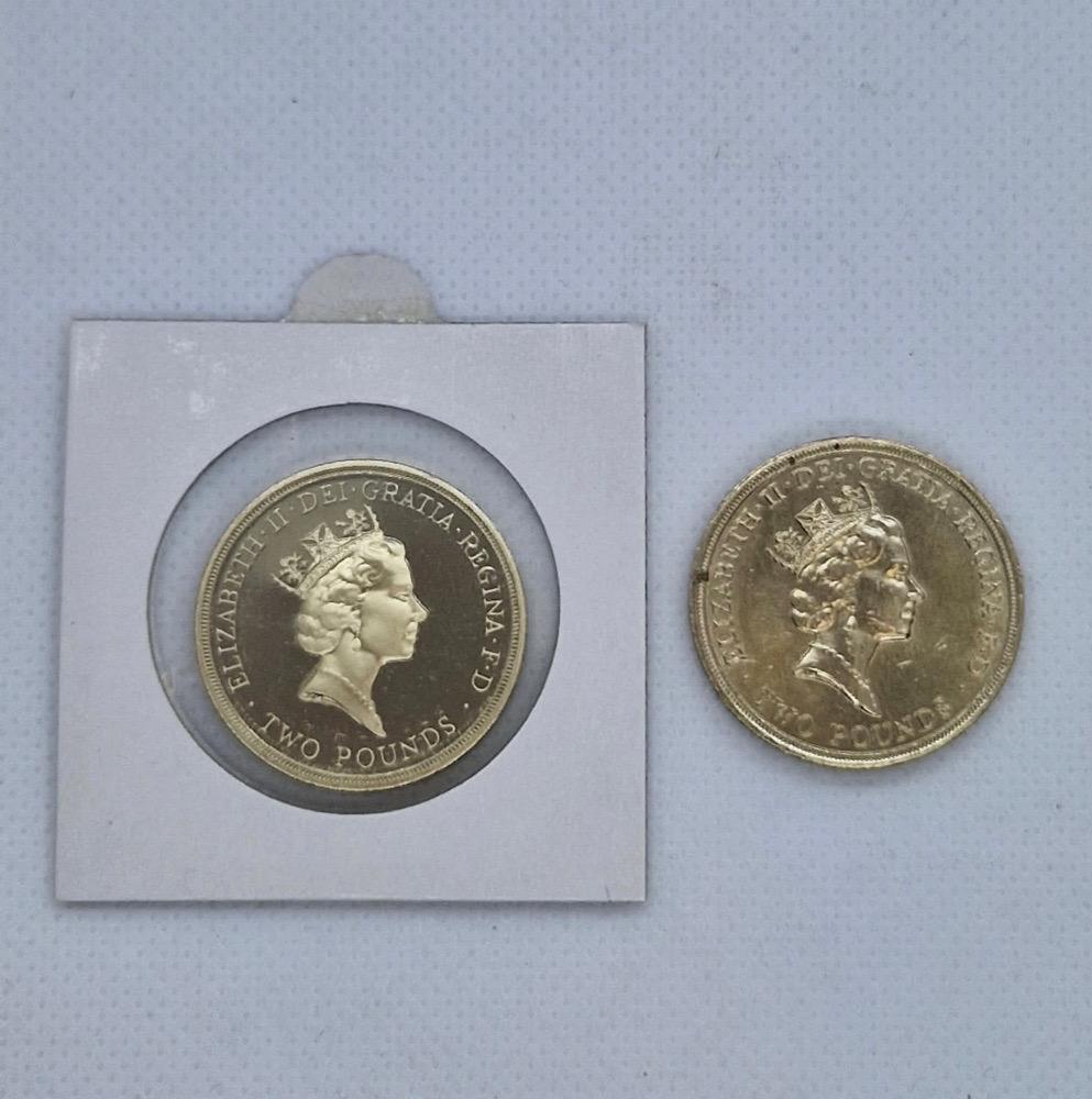 2 x Two Pound coins celebrating the Bill of Rights & the 'Claim of ...