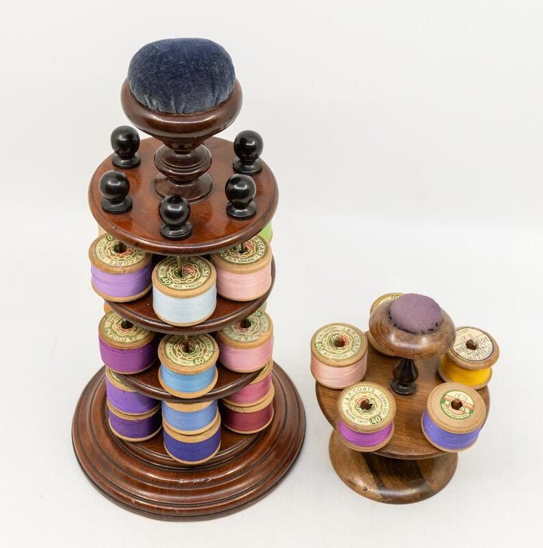 Sewing Interest: a 19th Century mahogany three tier reel stand with ...