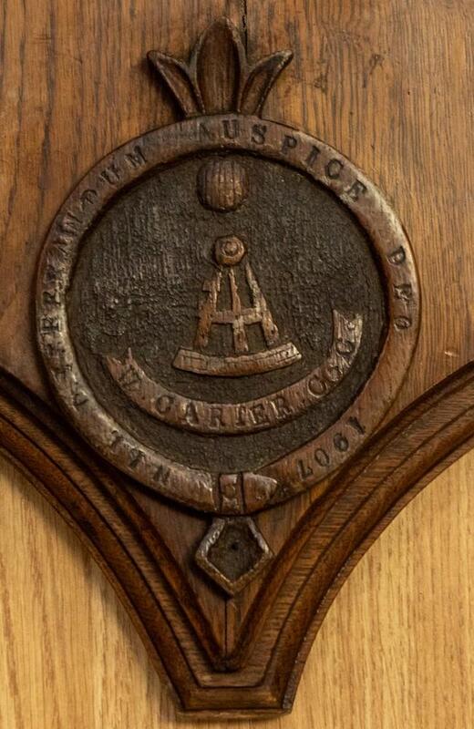 Taxidermy: an adult Red Deer Stag's head mounted on carved oak shield ...