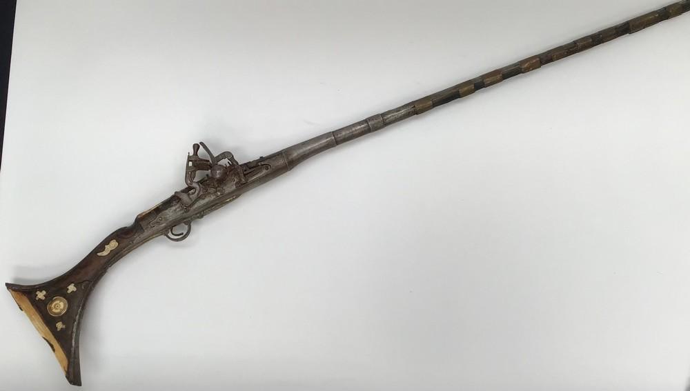 Indian early to mid 19th century Flintlock Jezail Musket with ornate ...