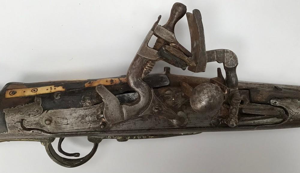 Indian early to mid 19th century Flintlock Jezail Musket with ornate ...