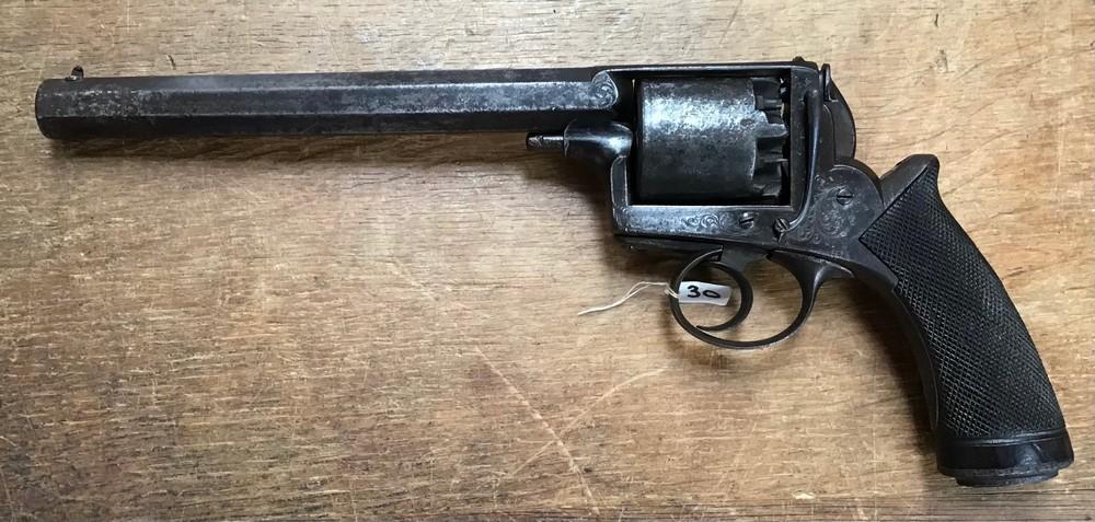 A British Percussion 5 shot Revolver, 1851 .46cal model by Deane Adams ...