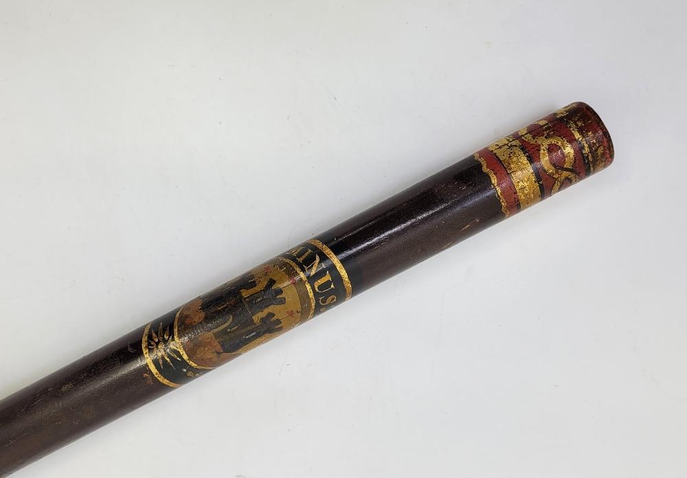 A William IV Edinburgh High Constable ebonised long wood stave ...