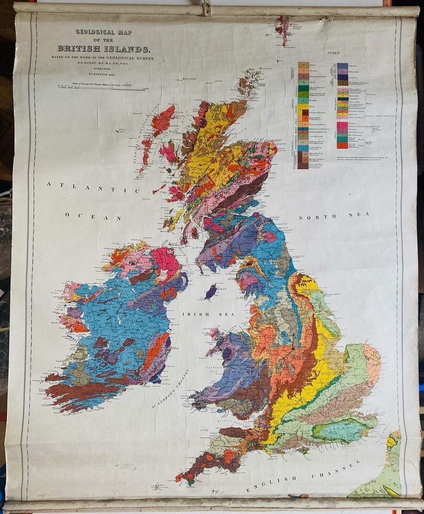 Bailey, E. B. Geological Map of the British Islands, third edition ...