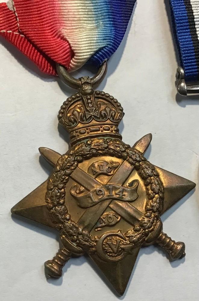 British WW1 1914 Trio to 6863 Pte E. Holmes of the 2nd South ...