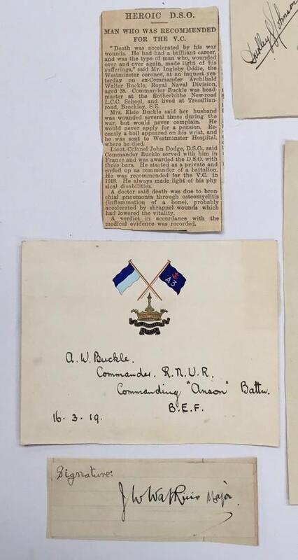 A large collection of WW1 officers signatures, including Army, Navy ...