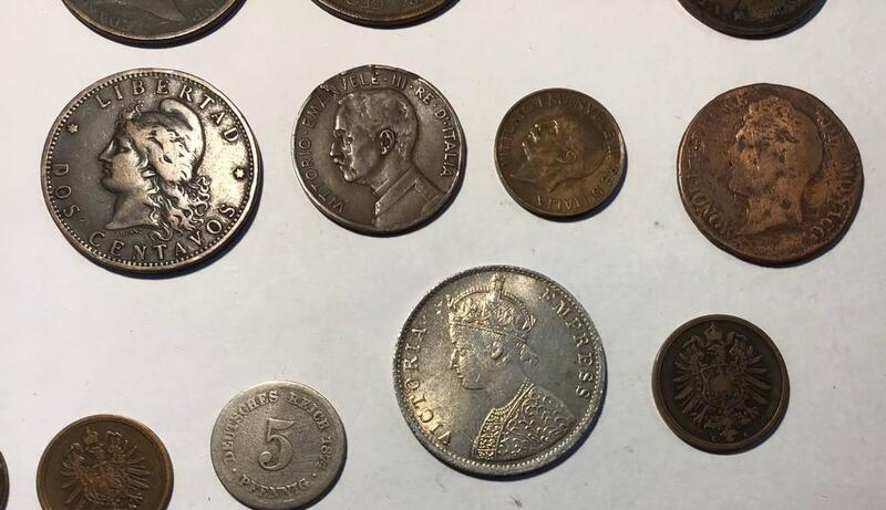 Collection of British and World coins, including Roman coins, Victorian ...