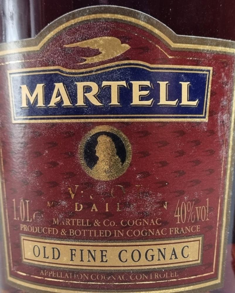 2 Bottles Martell VSOP Medallion - 1 Litre - 1980's Cognac