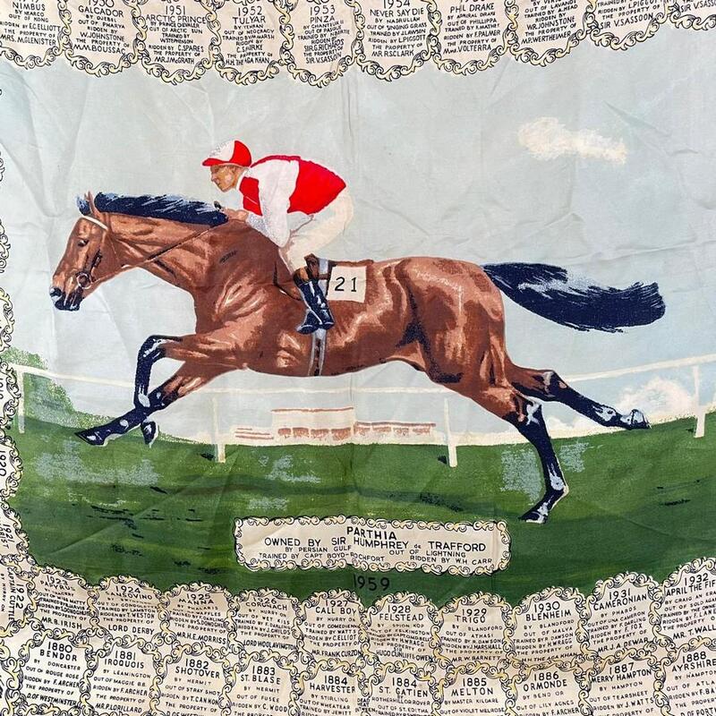 A Welch Margetson & Co Ltd horse racing commemorative scarf dating from ...