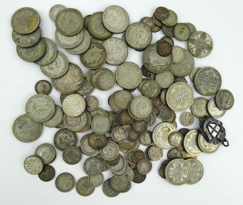 A quantity of pre-1947 British silver coinage. Queen Victoria - George ...