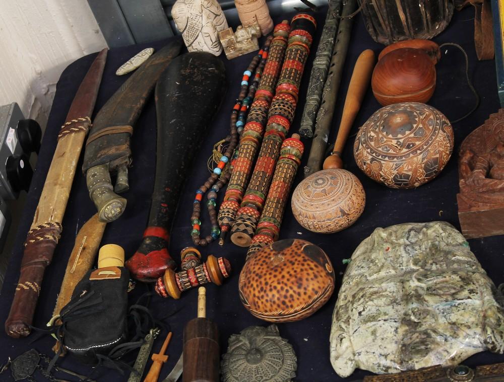 A mixed collection of 20th century African tribal and South American ...