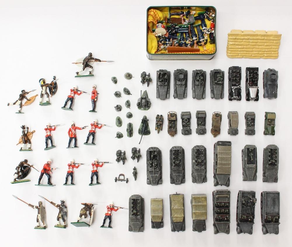 Figures: A collection of assorted lead figures of various military and ...