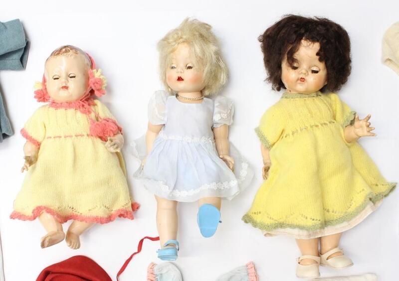 Dolls: A collection of mid-20th century composition dolls to include ...