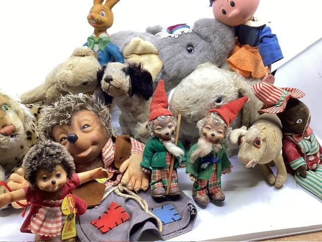 Steiff Vintage Mecki Hedgehog figures dolls and a glove puppet -2with ...