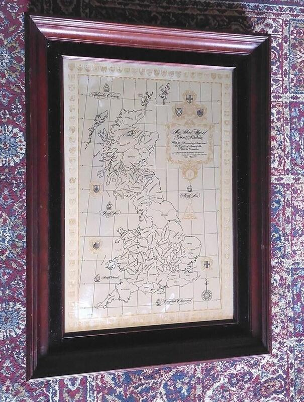 A large framed Limited edition of 3000 Silver map of Great Britain ...