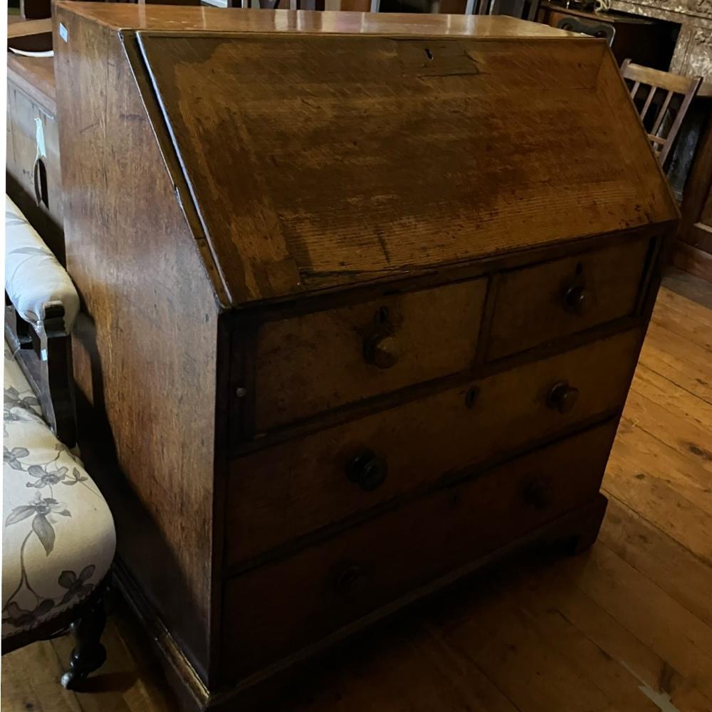 Oak Bureau - Old style Oak Bureau with drawers under, rustic country ...