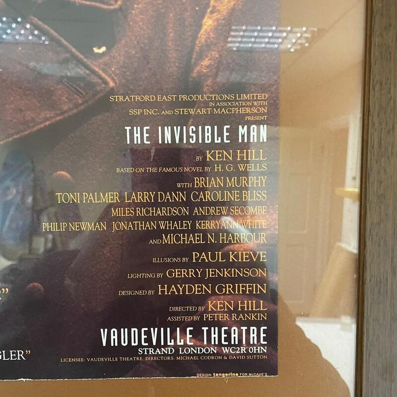 A framed Stratford East Production Ltd poster of the Invisible Man ...