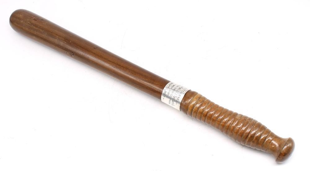 A rare 19th century Victorian special constables truncheon, fitted with ...