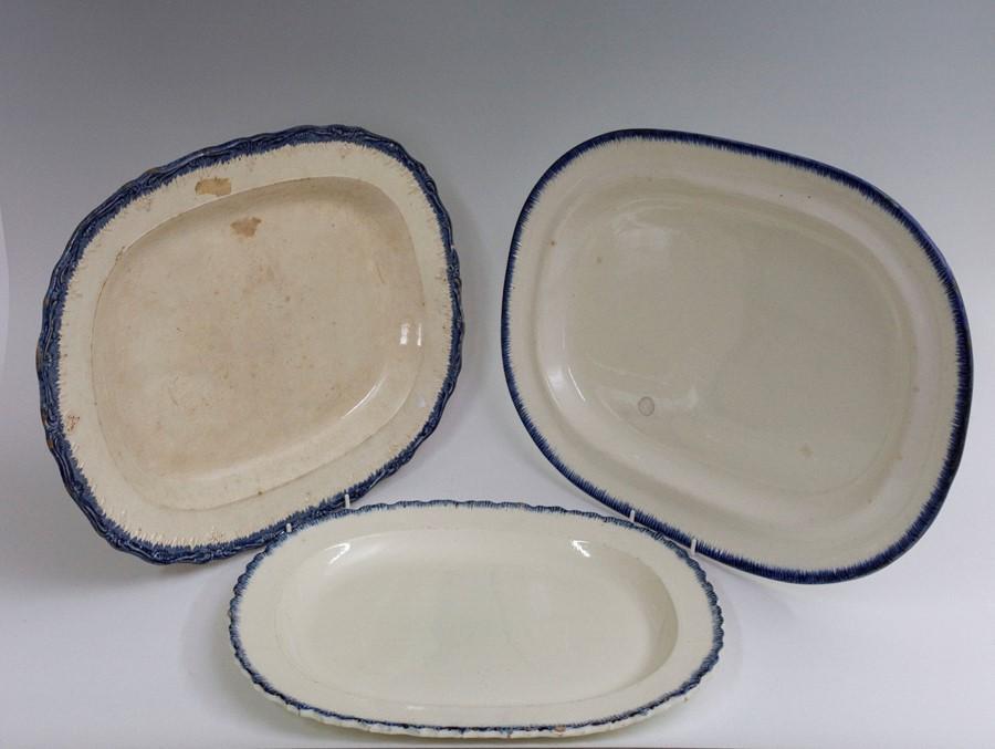 A group of early nineteenth century blue painted shell edge pearlware ...