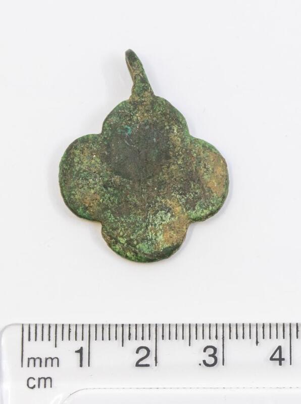 Medieval copper alloy Pendant depicting Falconry scene & ring brooch ...