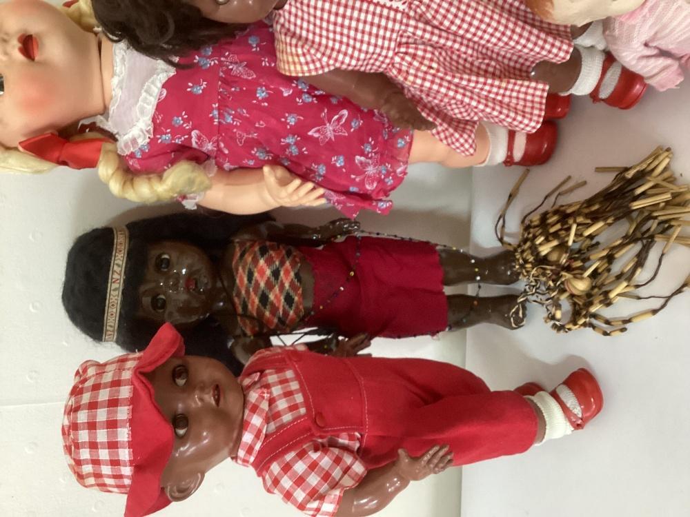 Vintage 1950s Hard plastic dolls inc walkers Black and Brown versions ...