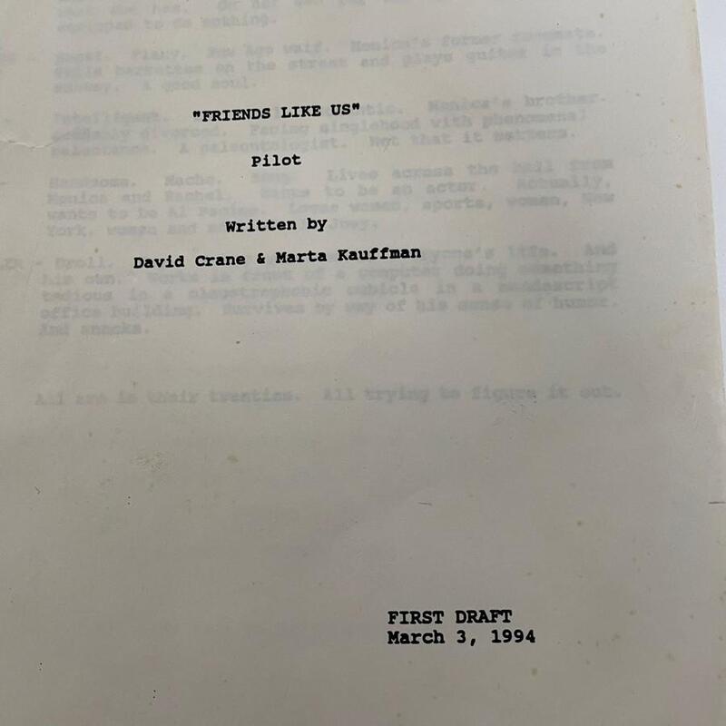 Friends Like us Pilot script Written by David Crane & Marta Kauffman ...