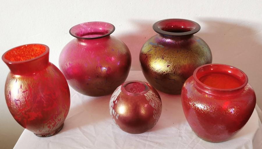 Royal Brierley studio glass from the iridescent red range, includes a ...