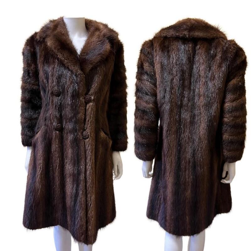 Three vintage fur coats to include a French mink coat by Andre Colle ...