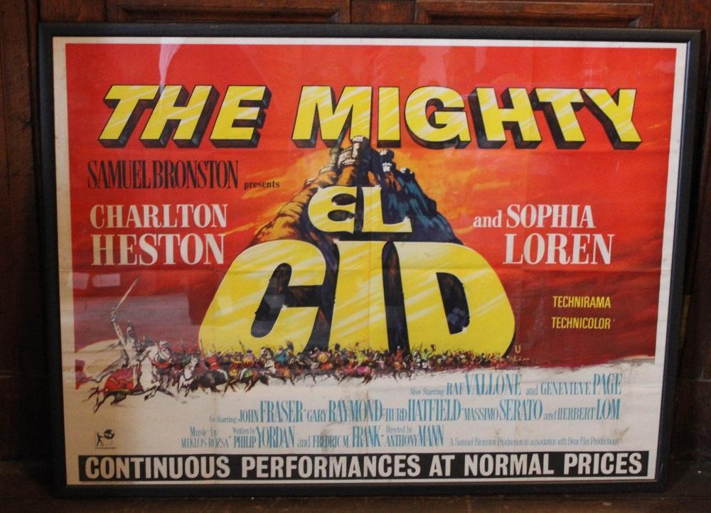 El Cid circa 1961 Charlton Heston/ Sophia Loren Original British Quad ...