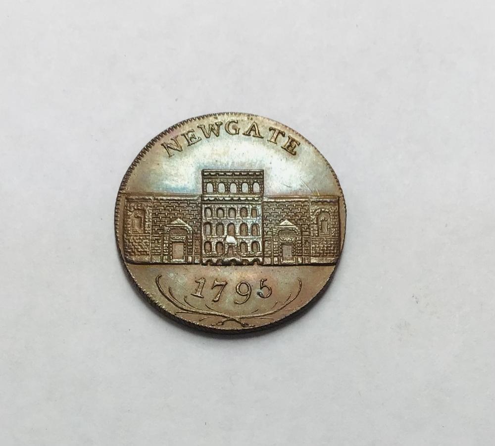 18th Century second type Newgate Halfpenny Token, ‘Newgate 1795 ...