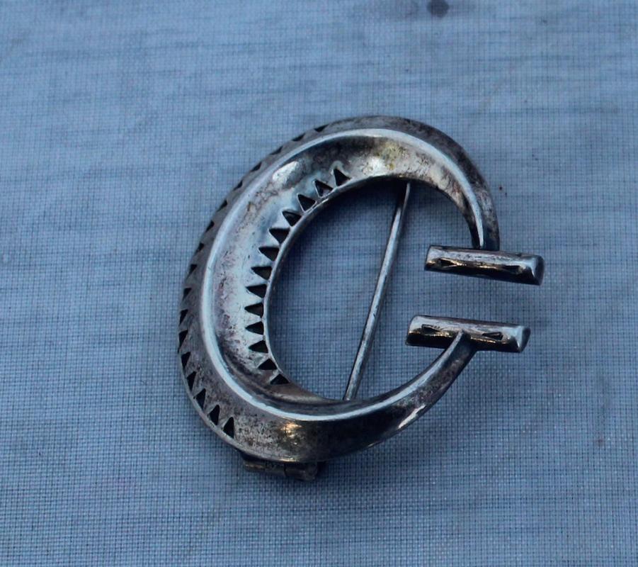 A Kalevala Koru (Finland) modernist sterling silver brooch, stamped ...