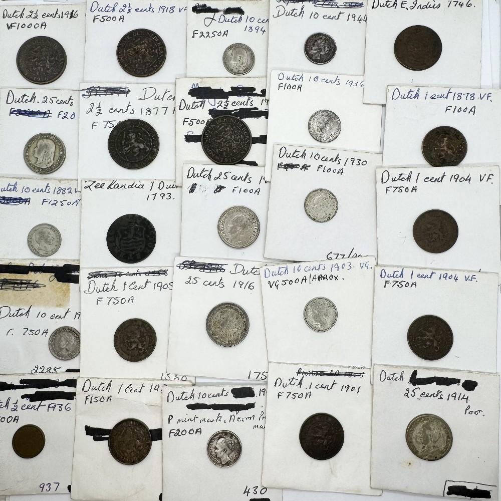Collection of Dutch and Dutch colonial coins. See photographs for ...