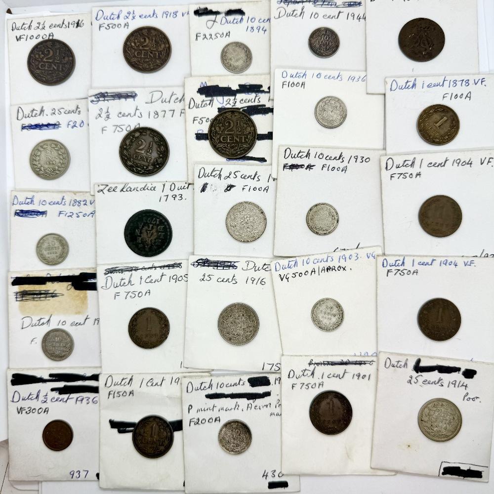 Collection of Dutch and Dutch colonial coins. See photographs for ...