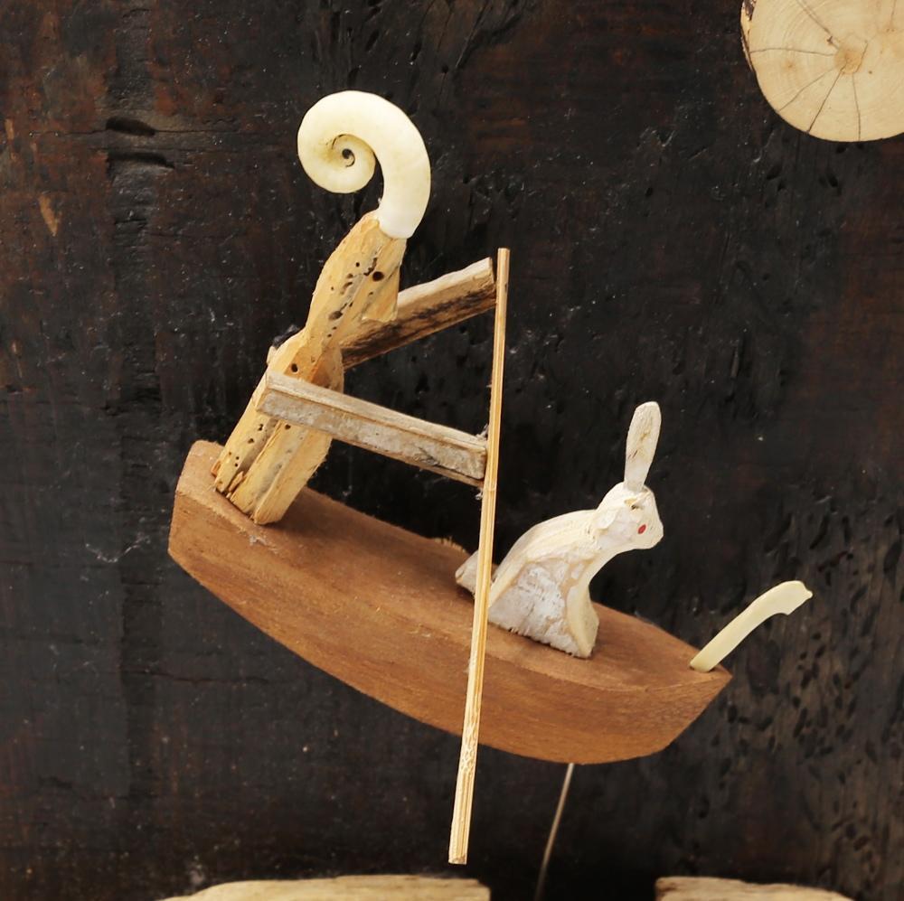 Automata: A Robert Race wall-hanging automaton, of a man and a rabbit ...
