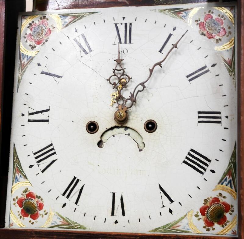 Grandfather clock with pendulum and weights by Walker & Hughes of ...