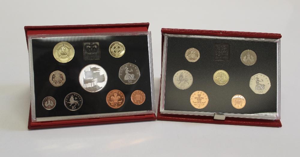 1996 UK proof coin collection set of nine in red case and certificate ...