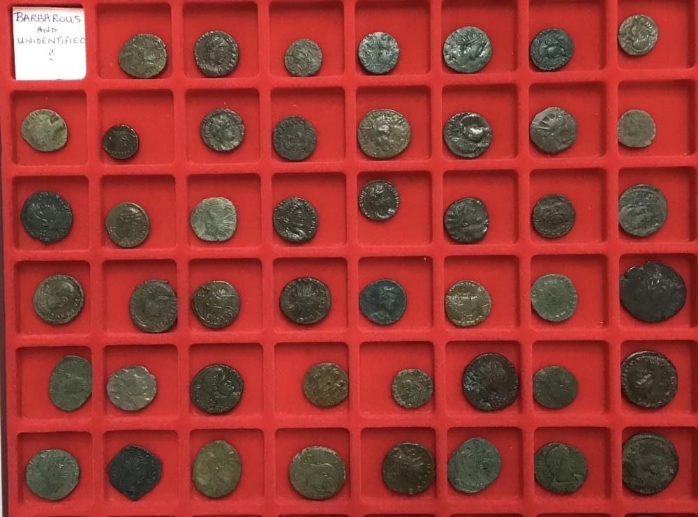 Large Collection of Bronze/Copper Low Denomination Late Roman Coins in ...