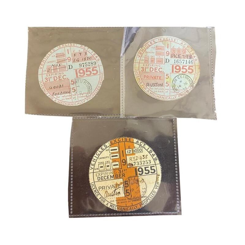 Collection of rare Tax Discs 1952 to 1960, mostly Quarterly discs ...