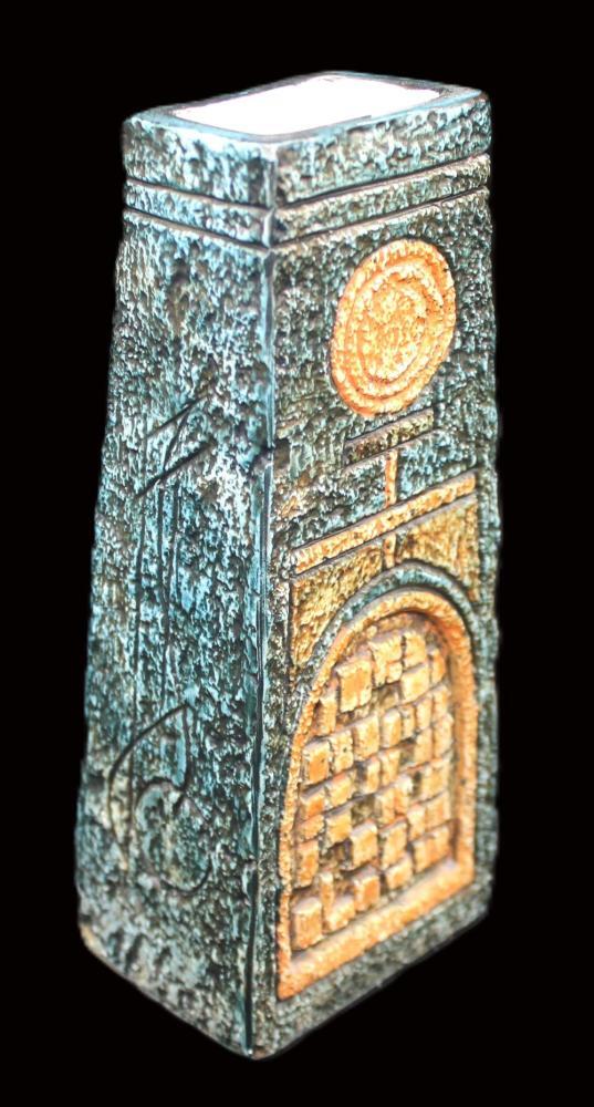 Troika coffin vase with geometric and abstract design, marked to base ...