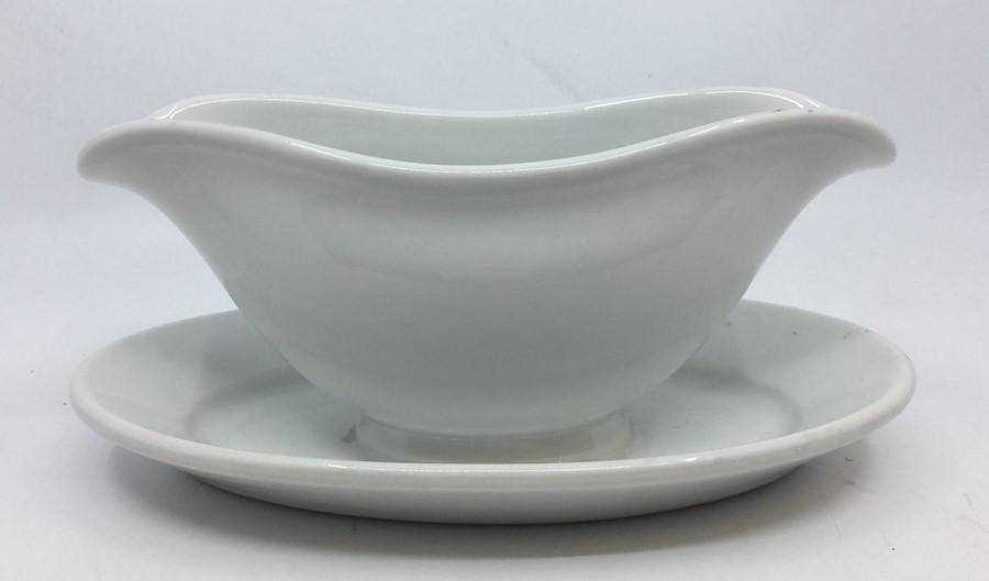 WW2 Third Reich Luftwaffe Gravy Bowl with integral saucer. White glazed ...