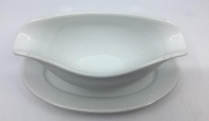 WW2 Third Reich Luftwaffe Gravy Bowl with integral saucer. White glazed ...