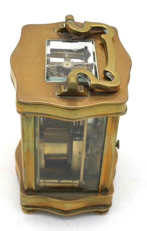A late 19th Century French brass 8 day carriage clock with Roman ...
