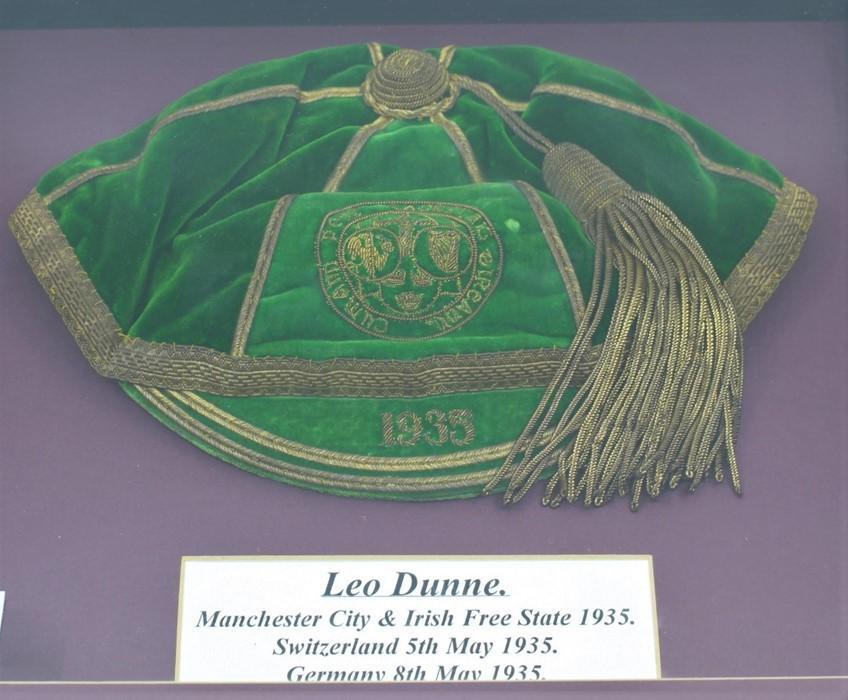 Leo Dunne. Manchester City and Irish Free State. Football cap awarded ...