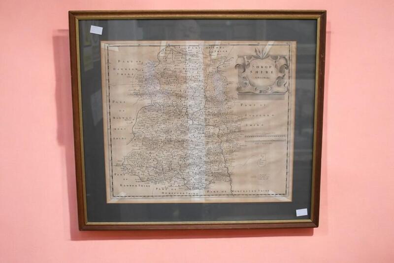 Two framed maps to include 18th Century map of Shropshire and a 19th ...