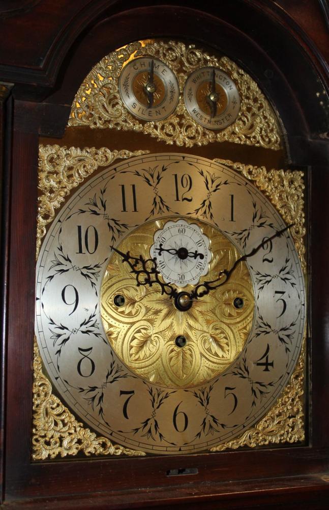 A 19th century mahogany longcase clock, the three train musical ...