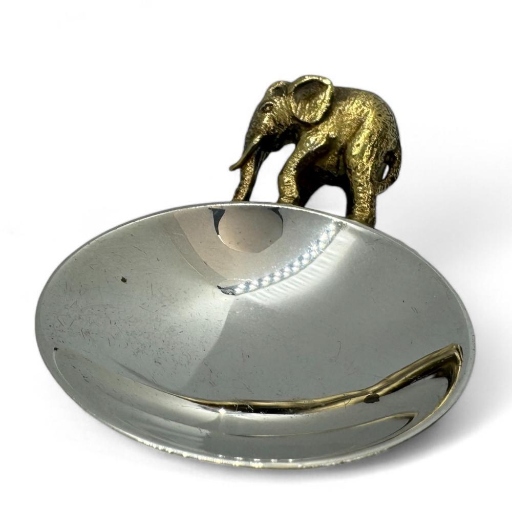 Stuart Devlin Caddy spoon with gilded elephant handle. Hallmarked for ...
