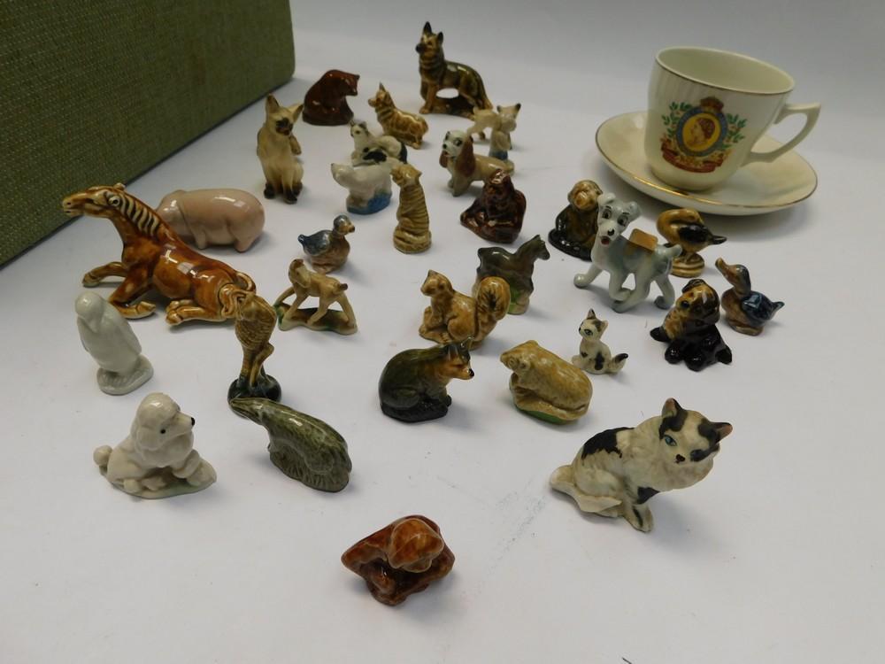 A collection of Wade Whimsies, various animals , some with wear , 1 box