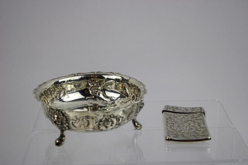 A Silver Bon Bon dish standing on three feet, London 1878, makers mark ...