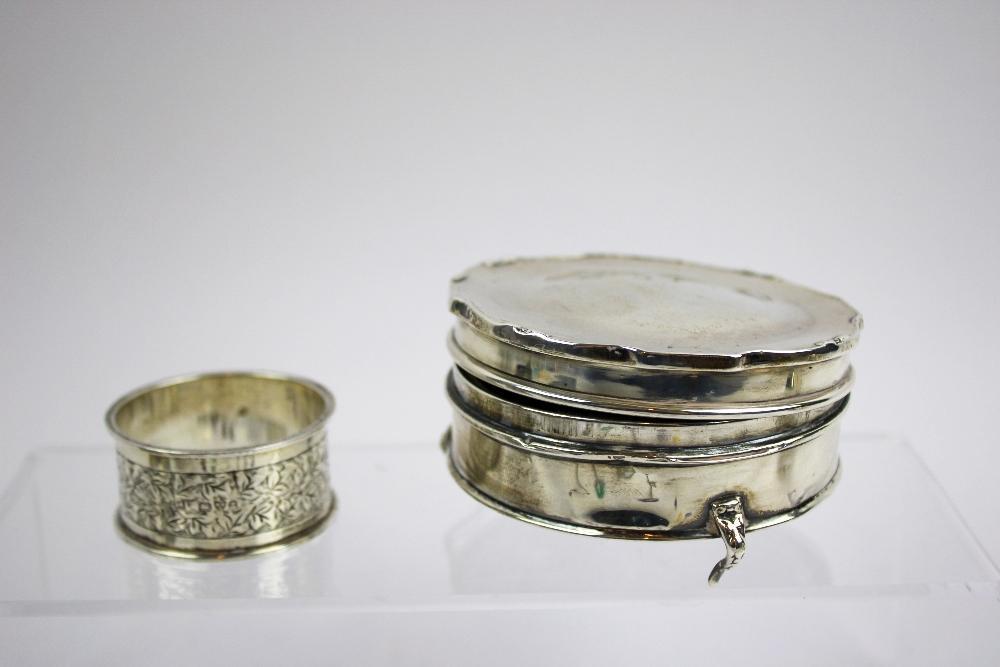 A collection of Silver to include a silver trinket box, Birmingham 1916 ...